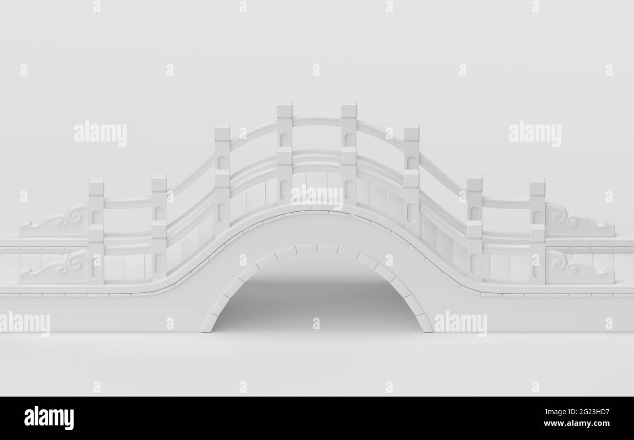 Arch bridge with white background, 3d rendering. Computer digital ...