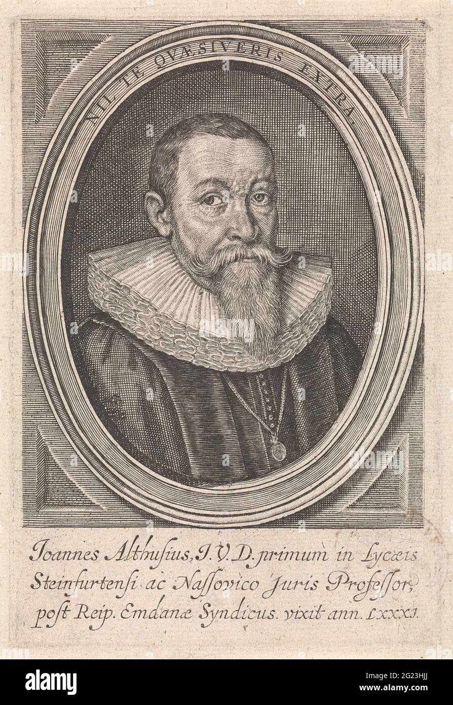 Portrait of Johannes Althusius. Portrait of the German Calvinist ...