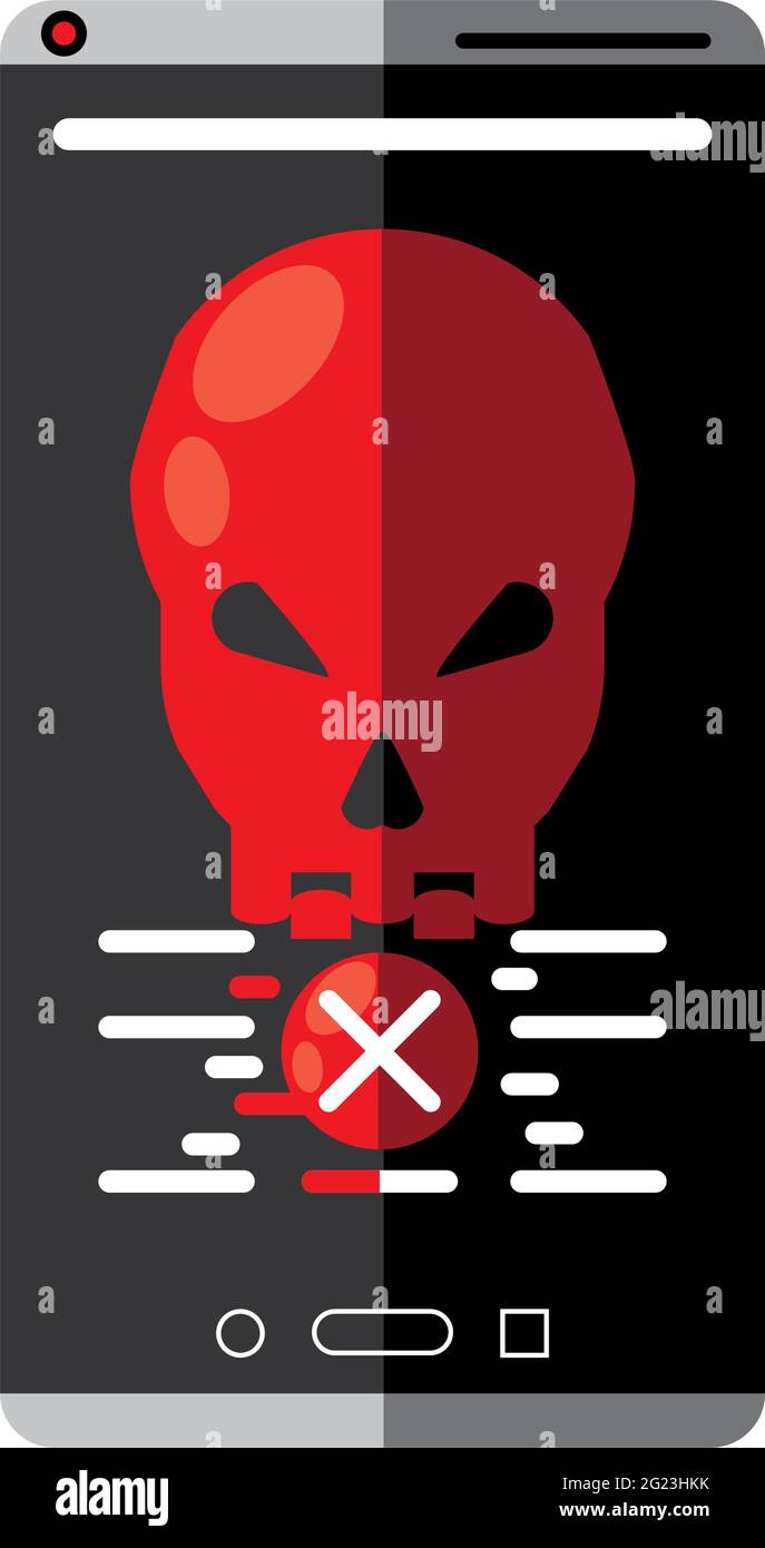 Infected smartphone error Stock Vector Images - Alamy