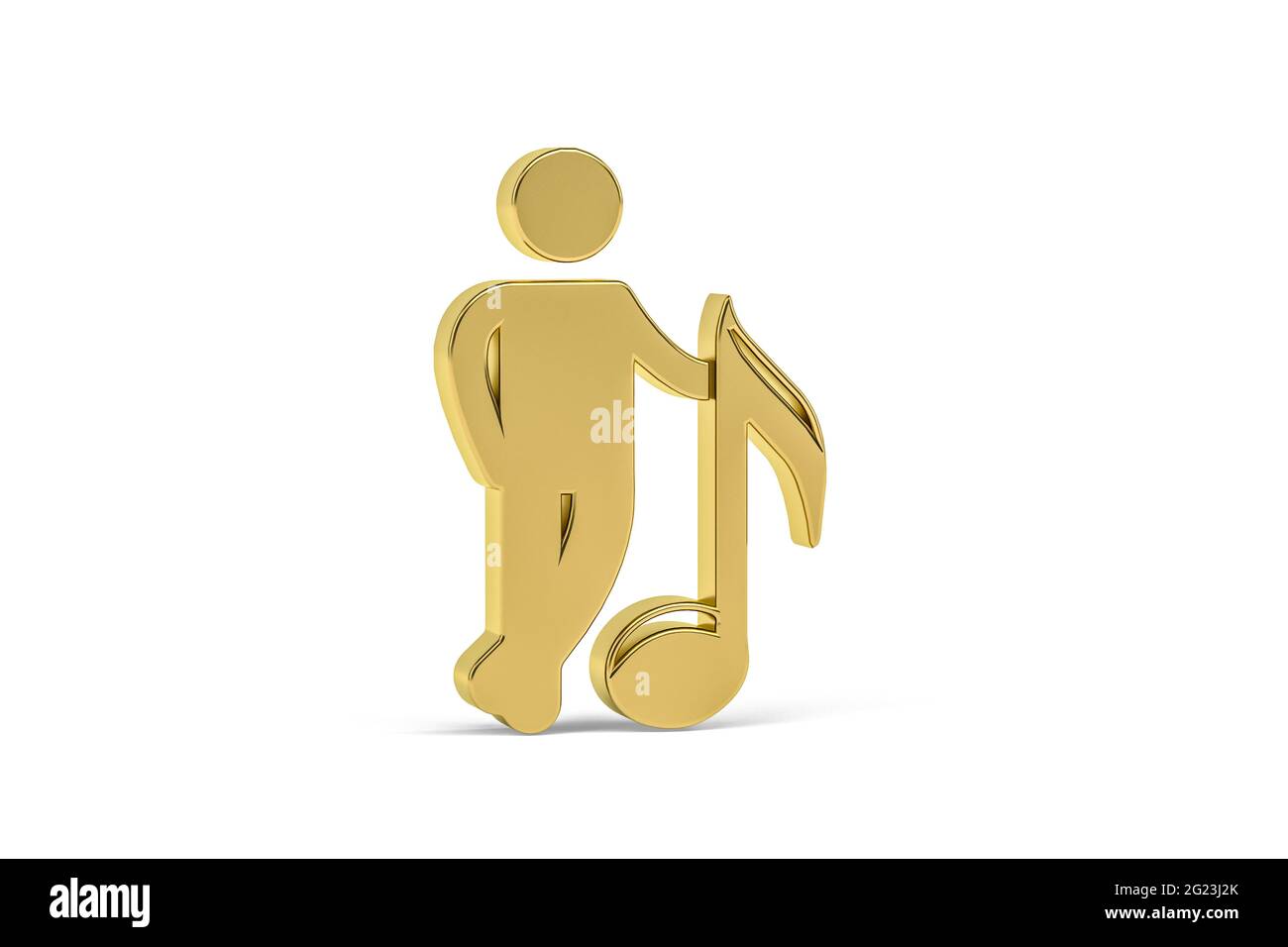 Golden 3d musician icon isolated on white background - 3d render Stock ...