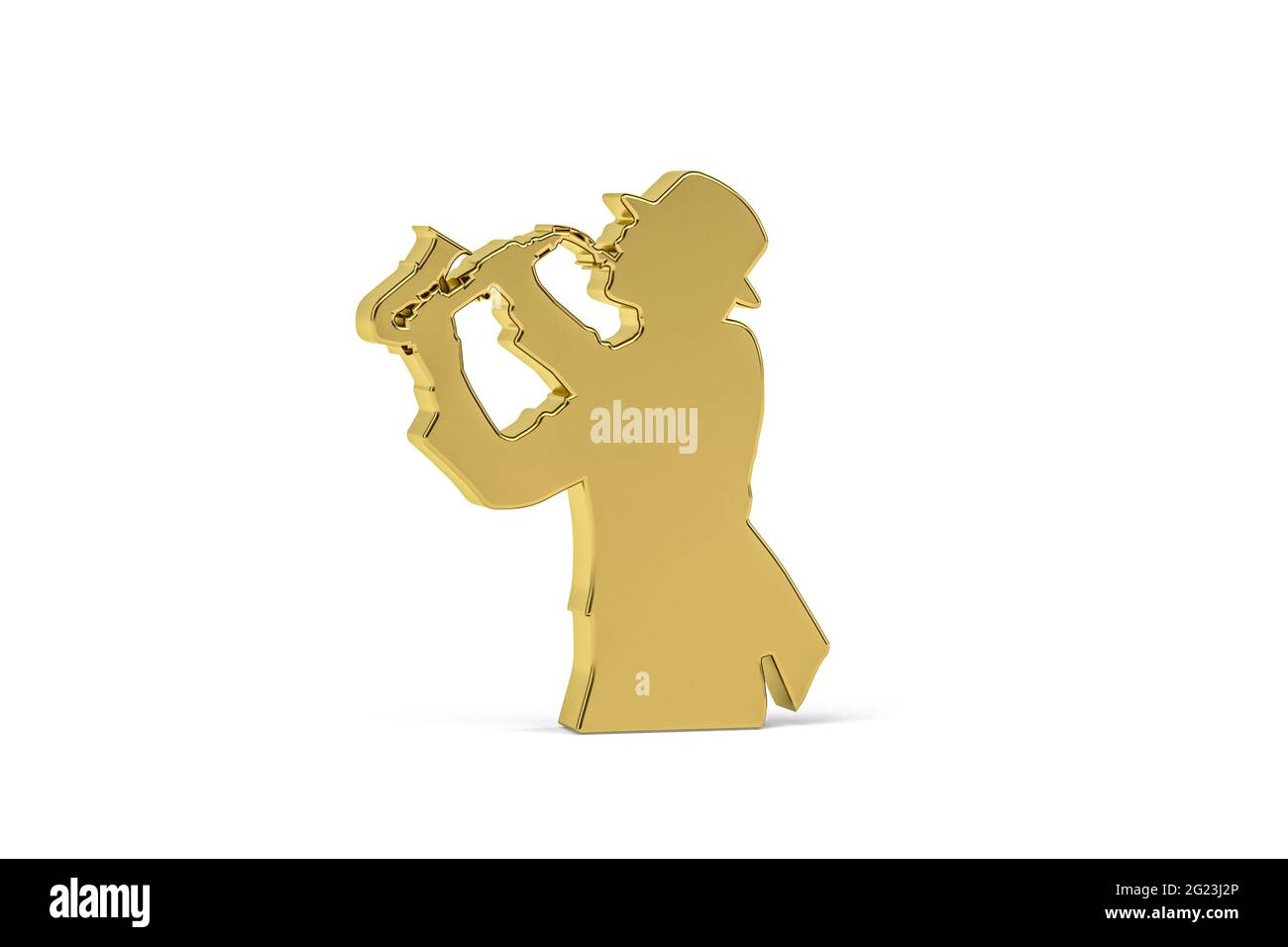 Golden 3d musician icon isolated on white background - 3d render Stock ...