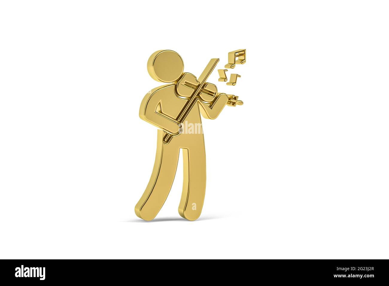Golden 3d musician icon isolated on white background - 3d render Stock ...