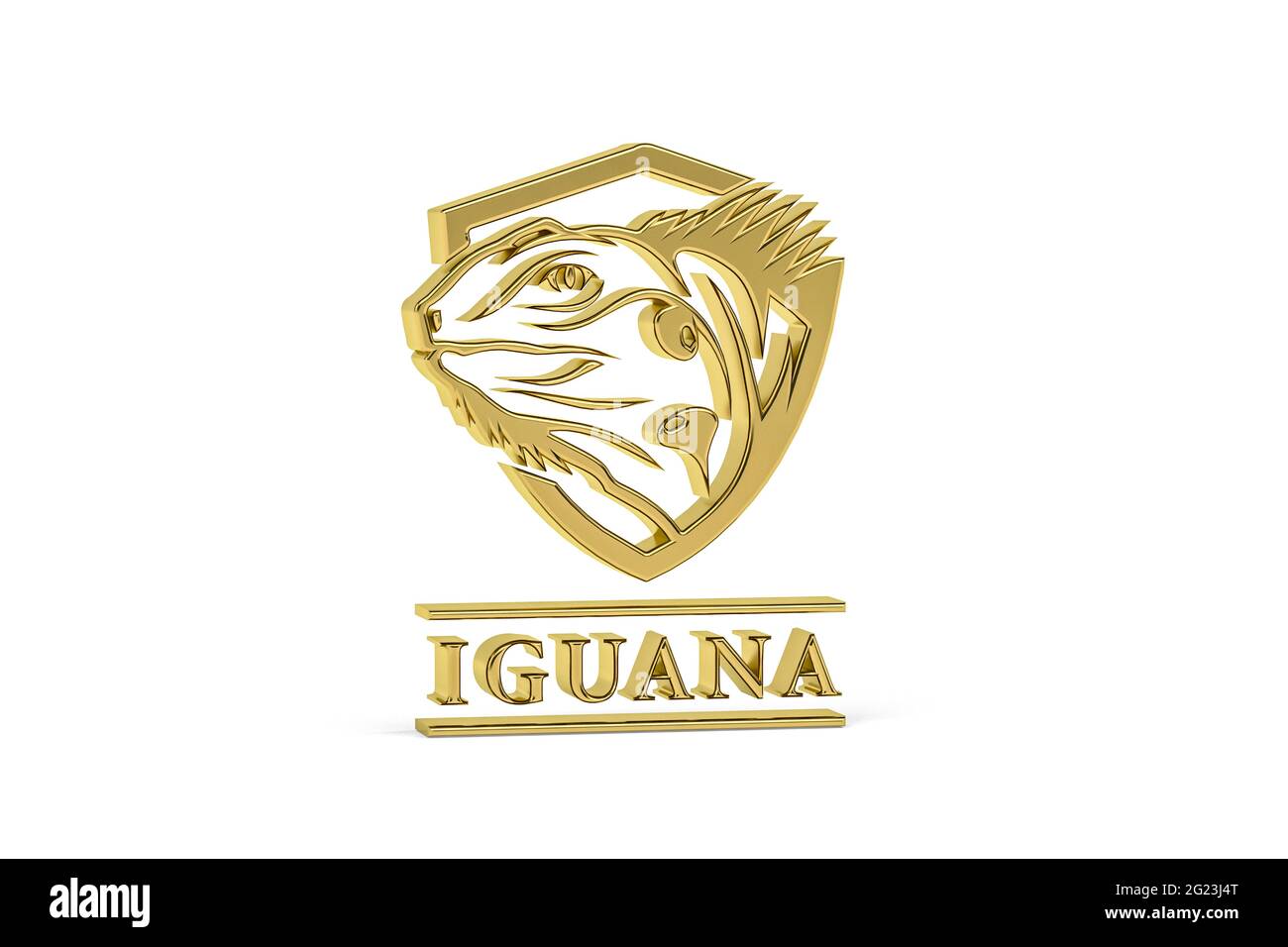 Golden 3d lizard icon isolated on white background - 3d render Stock ...