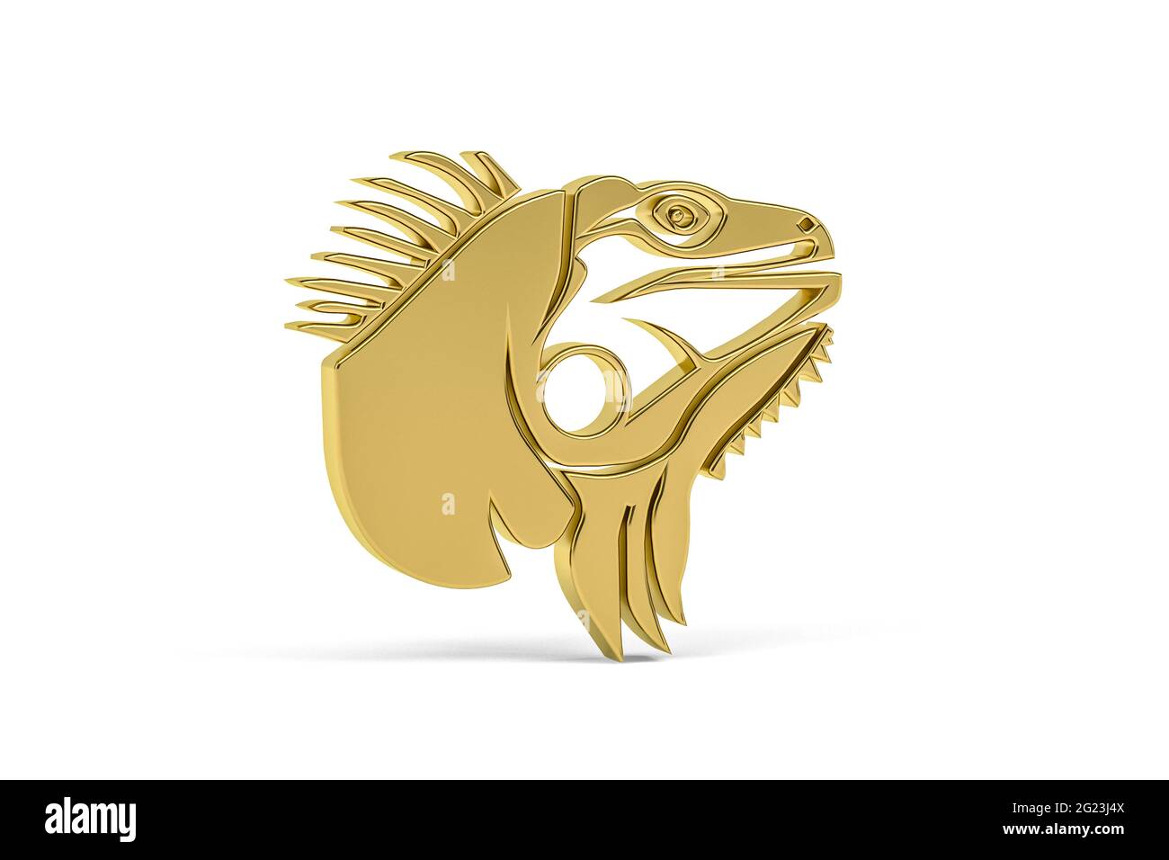 Golden 3d lizard icon isolated on white background - 3d render Stock ...