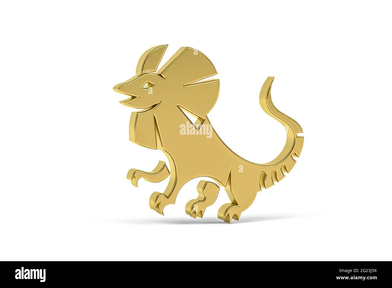 Golden 3d lizard icon isolated on white background - 3d render Stock ...