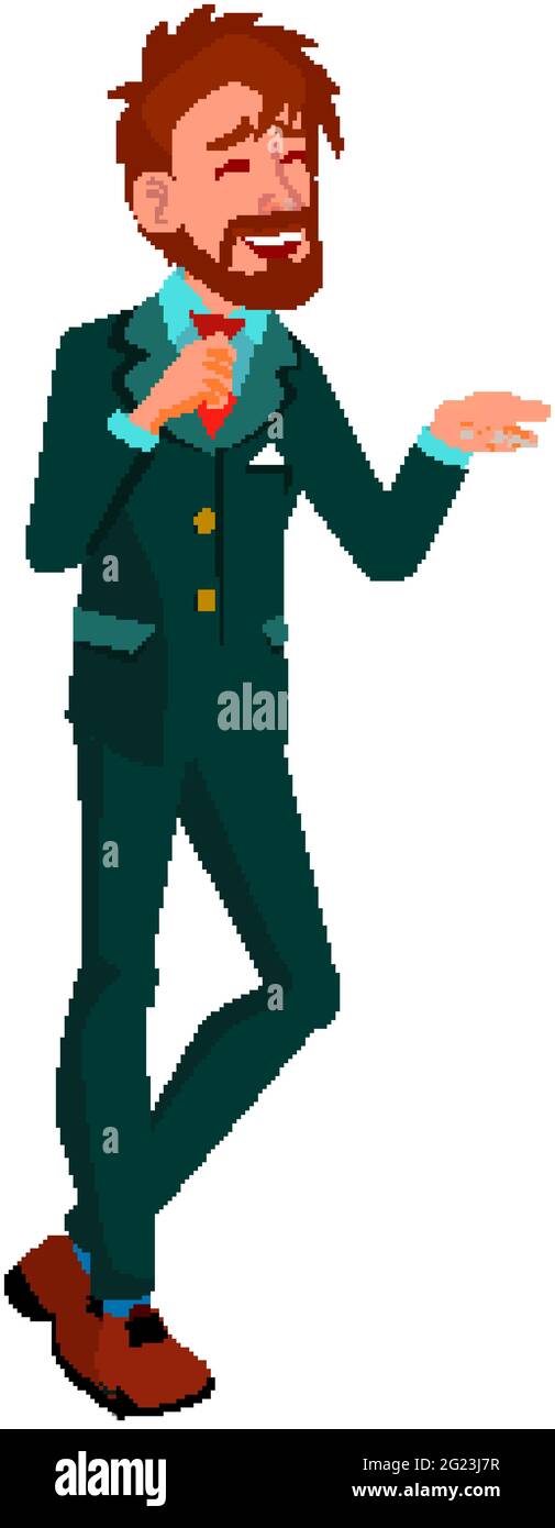 happy elegant man enjoying on corporate party cartoon vector Stock ...