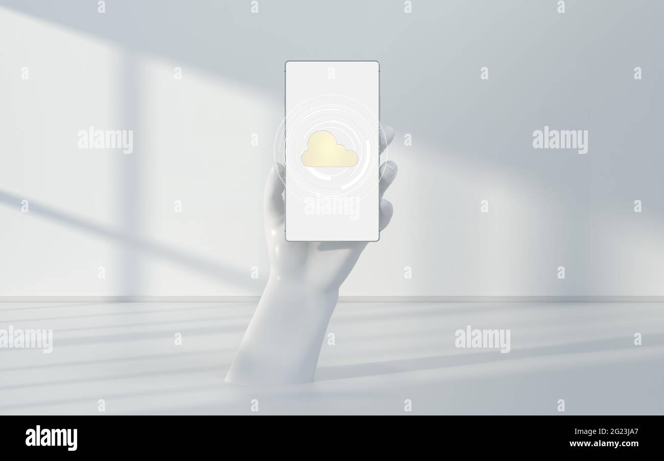 Mobile and cloud computing, subject of science and technology, 3d ...