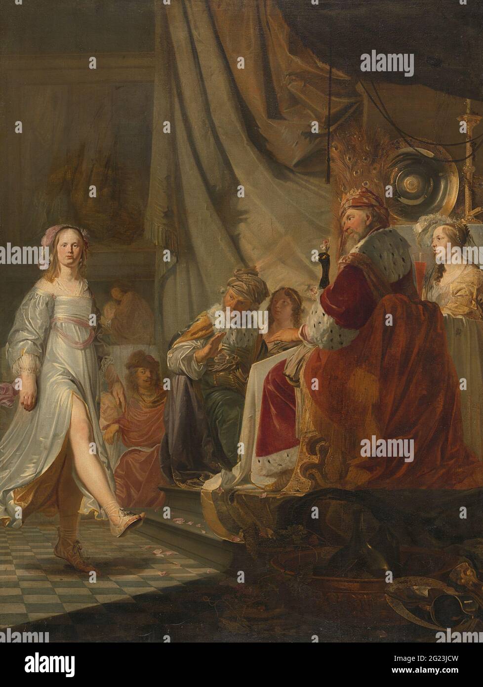 Salome Dancing for Herod. Salome dancing for king herod. The king is on ...