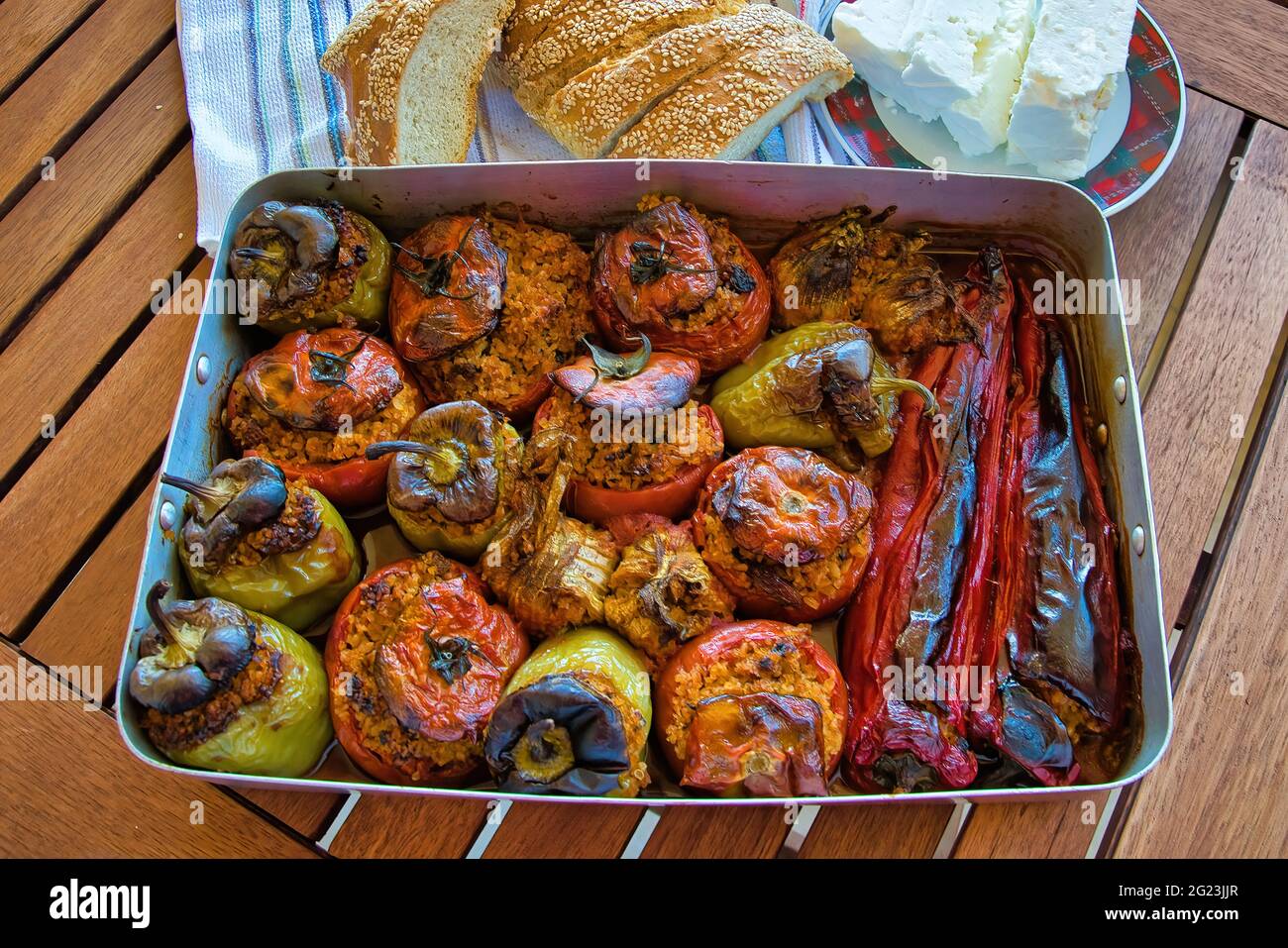 Traditional greek stuffed vegetables gemista Stock Photo - Alamy