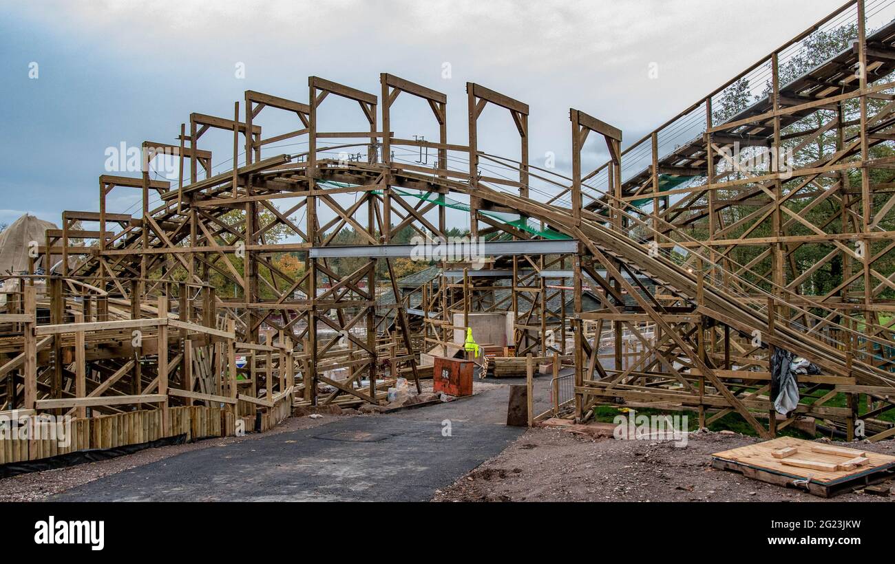 The Wickerman Wicker Man Rollercoaster during Construction at Alton ...
