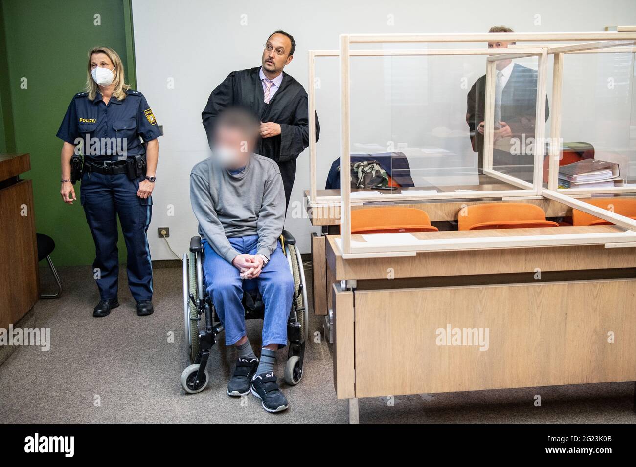 Munich, Germany. 08th June, 2021. A man accused of murder, who ...