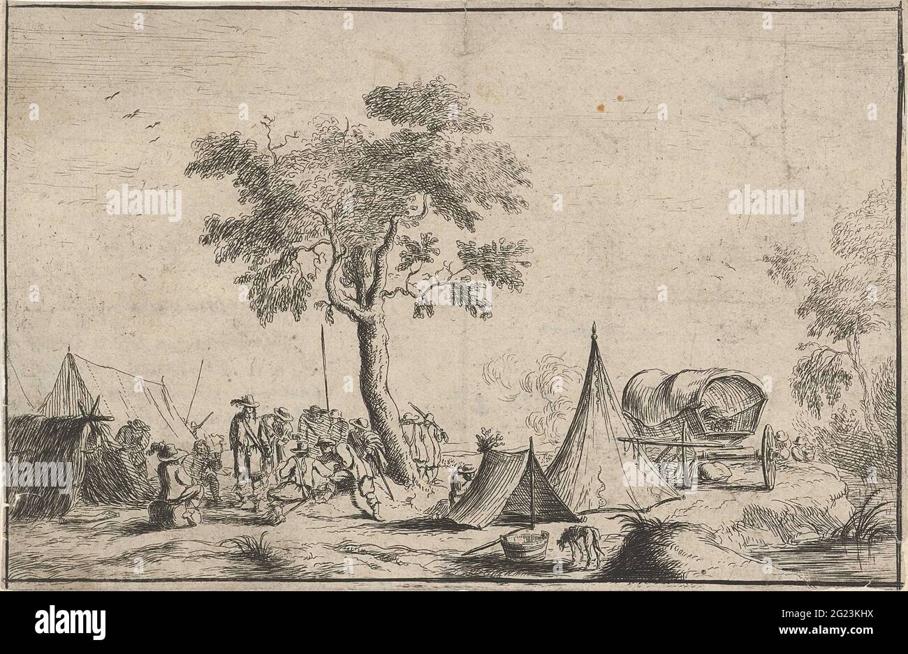 Camp element with a pointed tent Stock Photo - Alamy