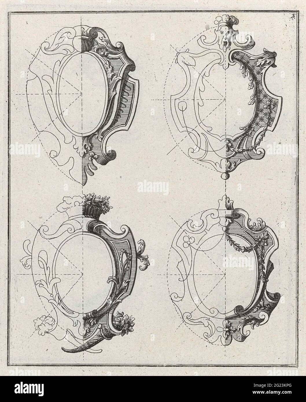 Four Rocaille shields; II Anleitung Zu Greateschen Shield Underneon ...