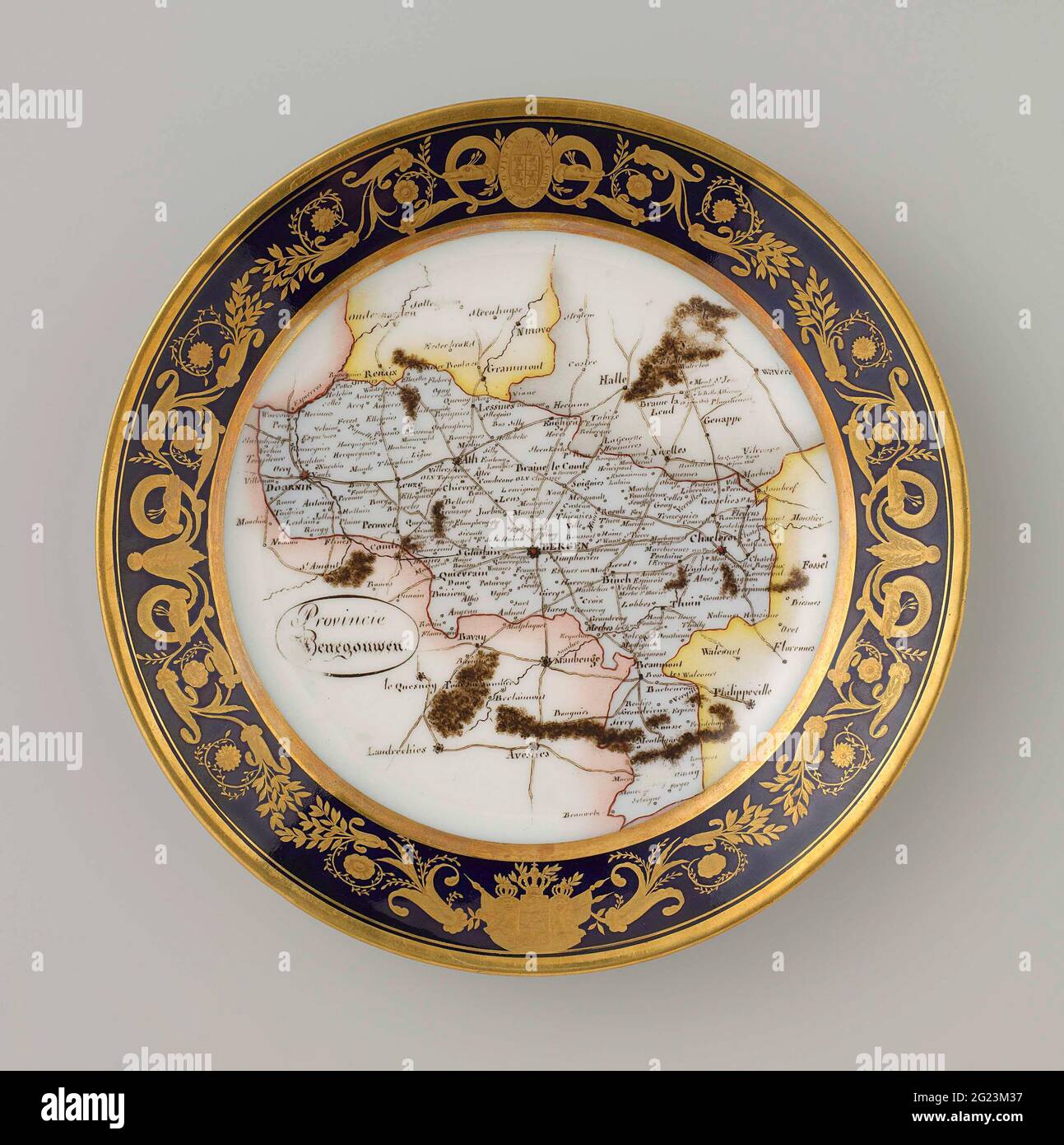 18 plates, each decorated with a Netherlandish province. These plates ...