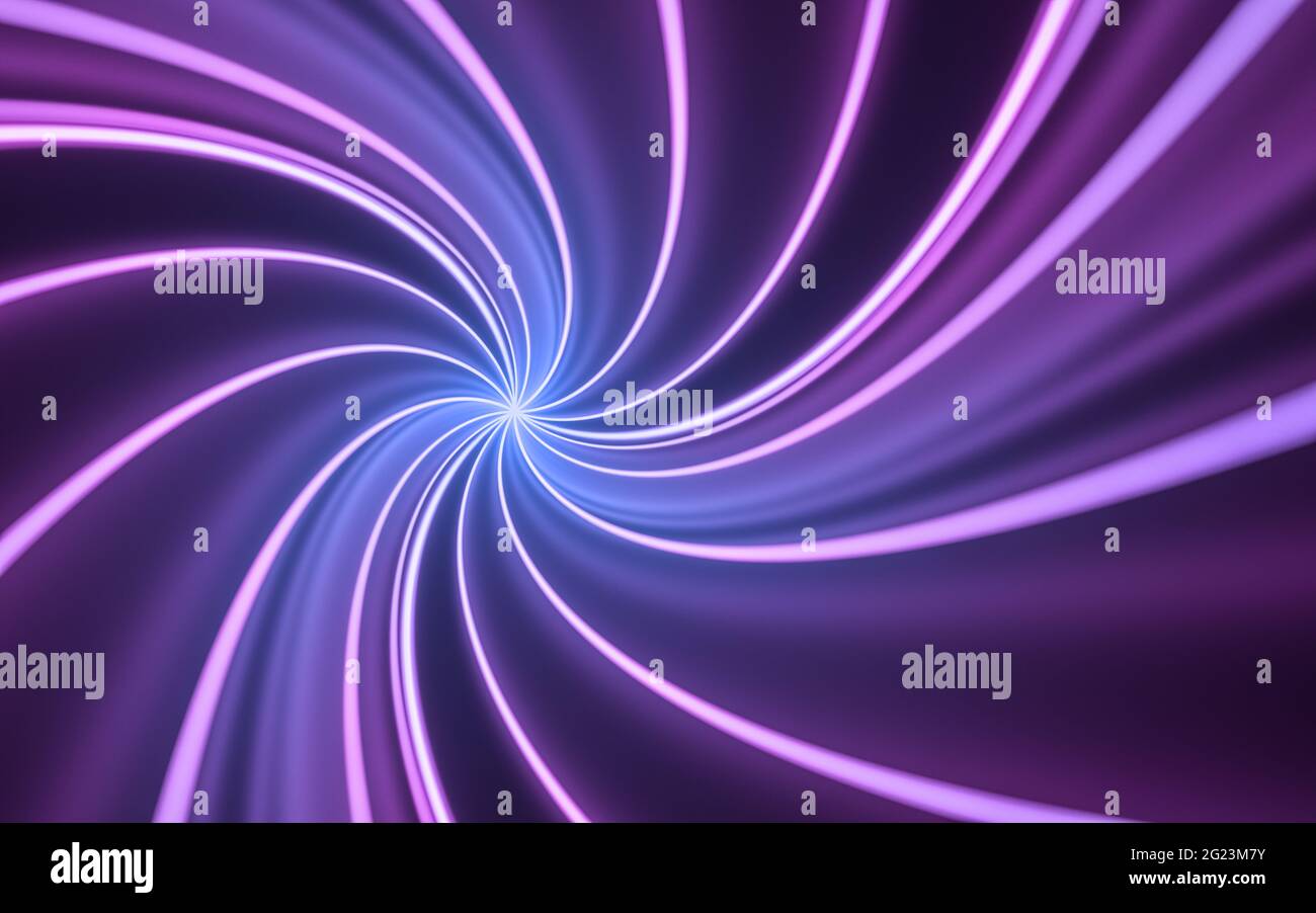 Purple twist cubes with black background, 3d rendering. Computer ...