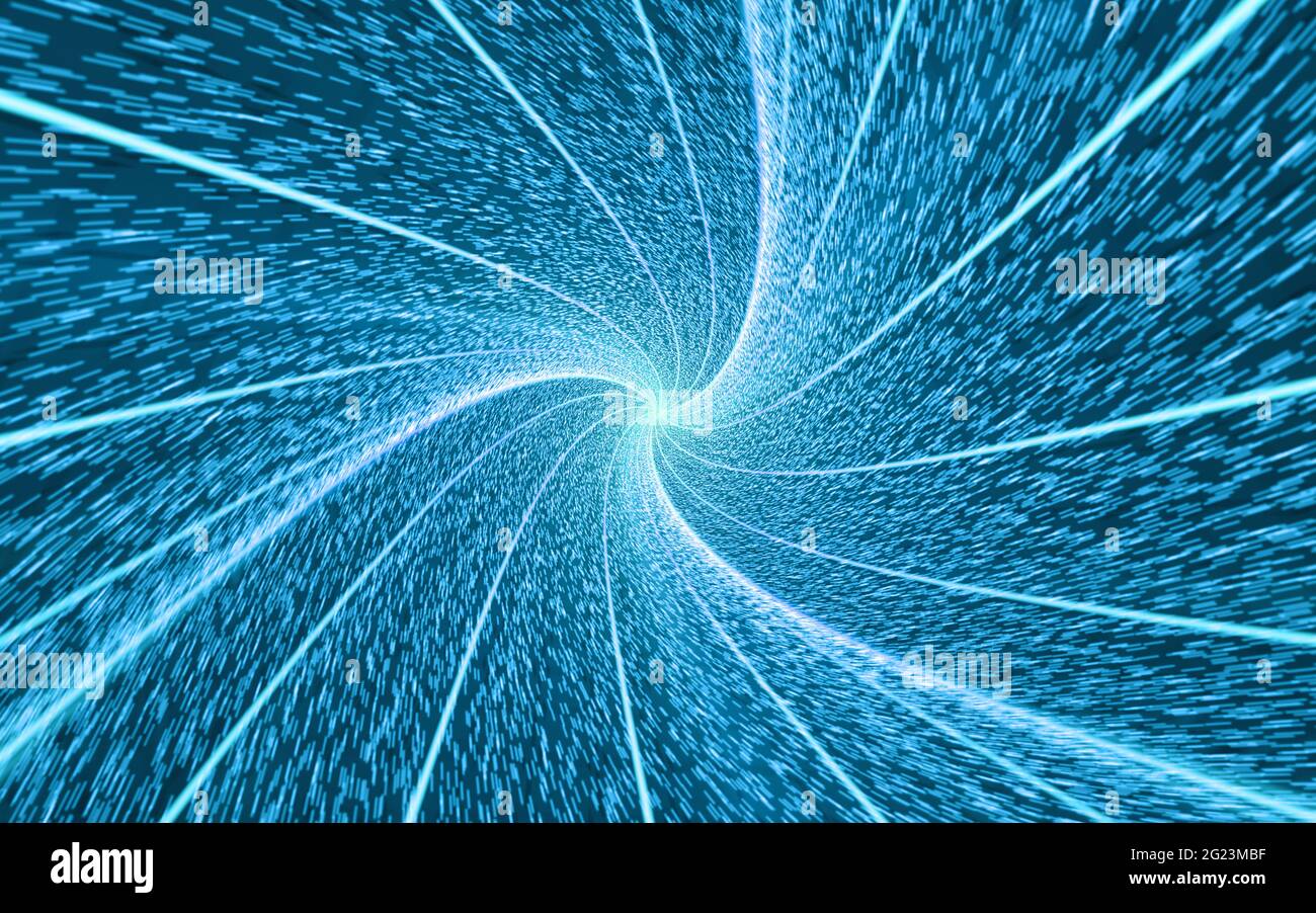 Blue twist cubes with blue background, 3d rendering. Computer digital ...