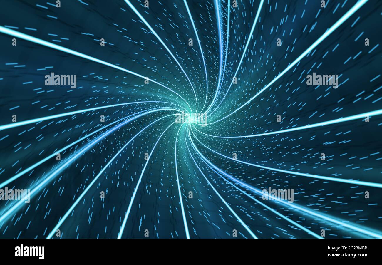 Blue twist cubes with blue background, 3d rendering. Computer digital ...
