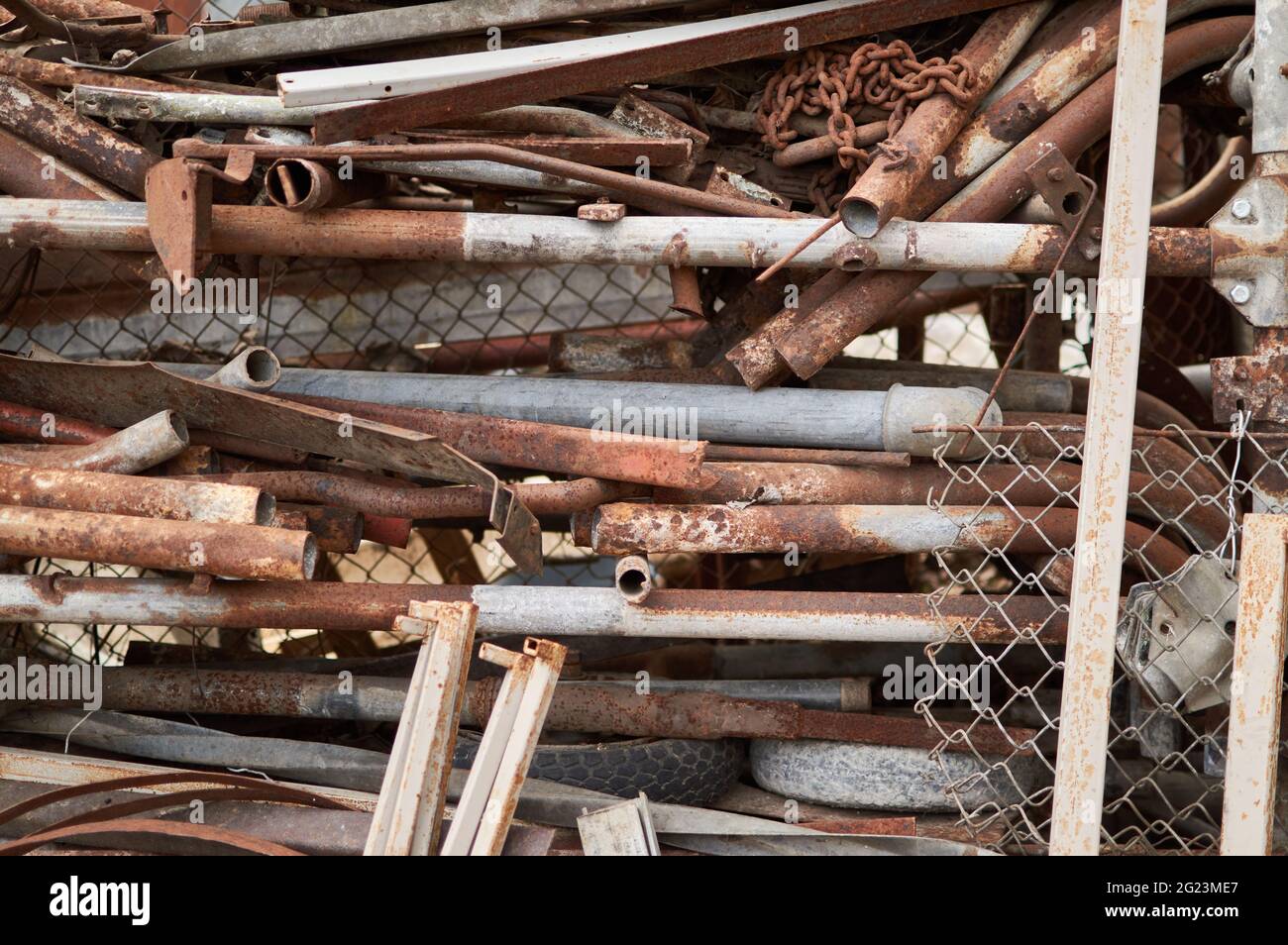 Used metal pieces metal industrial pipe. Metal corrosion Stock Photo ...