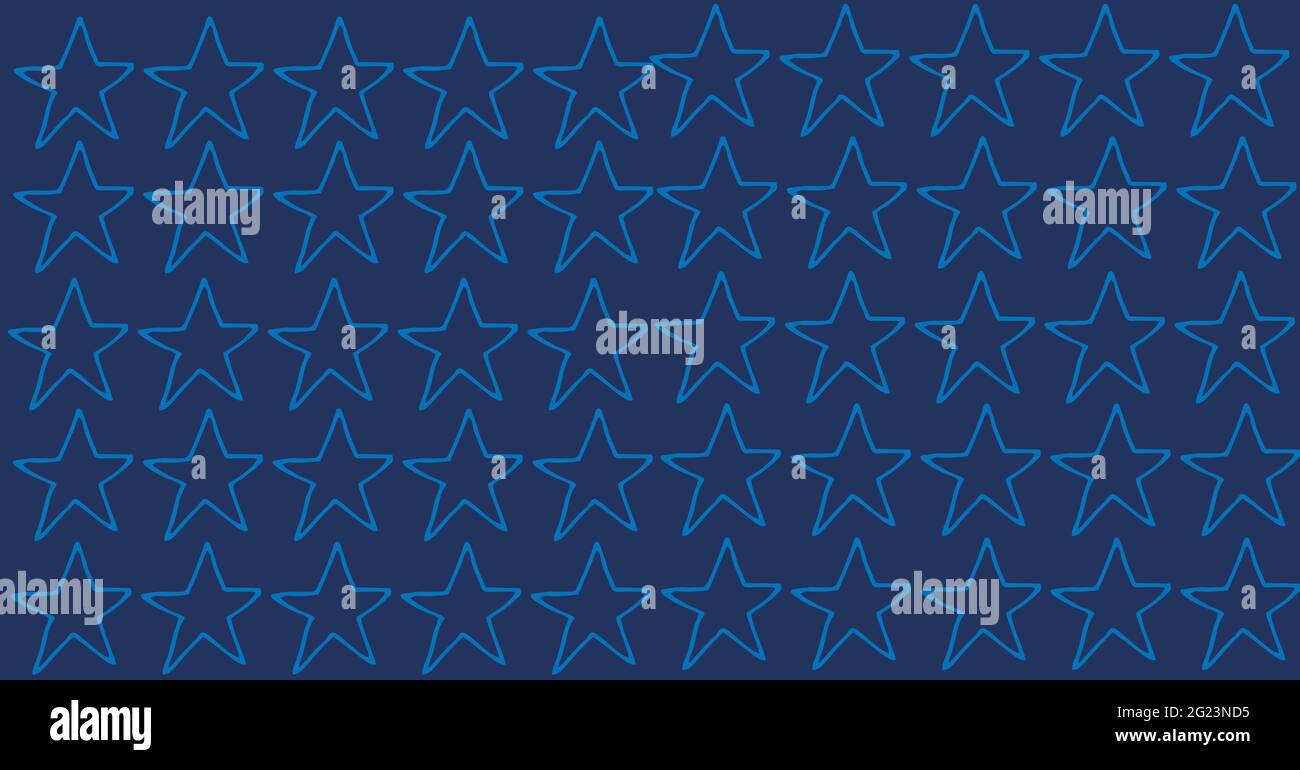 Illustration of multiple rows of blue stars on blue background Stock ...