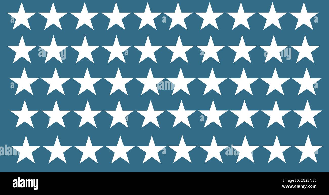 Illustration of multiple rows of white stars on blue background Stock ...