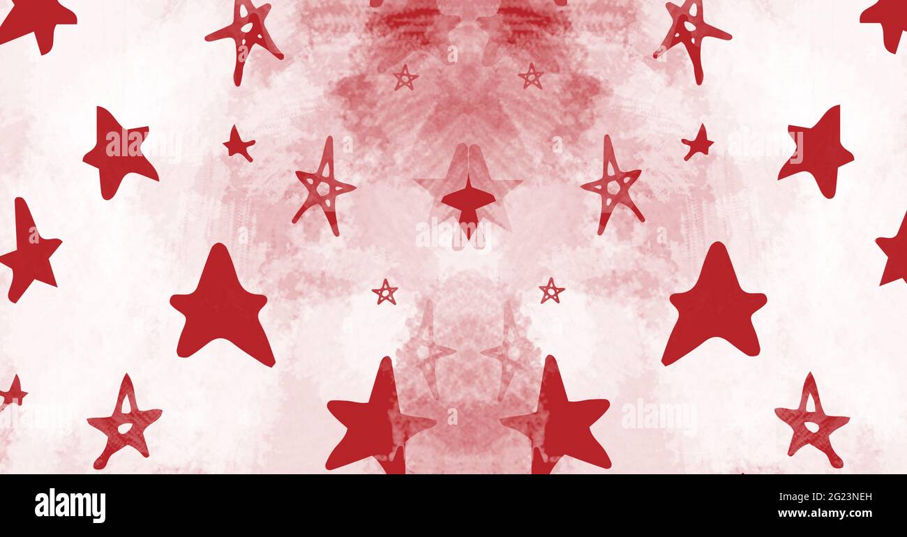 Illustration of multiple red stars on red and white background Stock ...