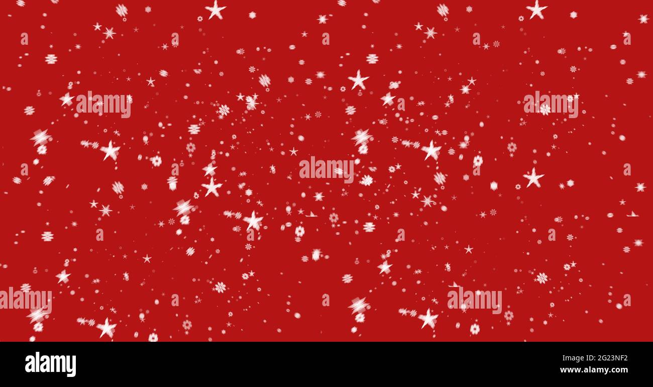 Composition of multiple white stars on red background Stock Photo - Alamy