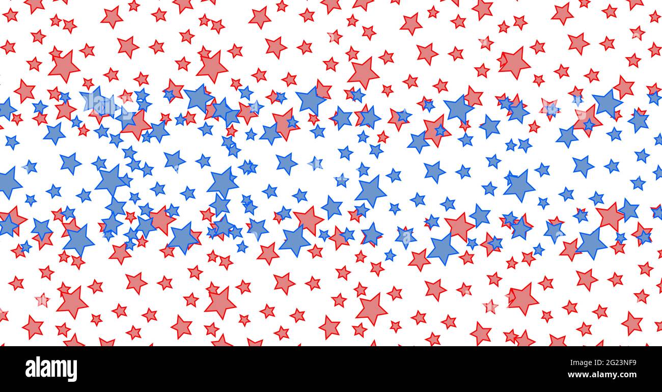 Composition of small red and blue stars in horizontal stripes filling ...