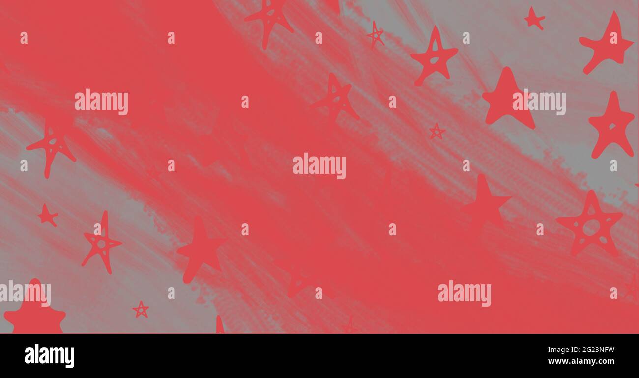 Illustration of multiple red stars on red and grey background Stock ...