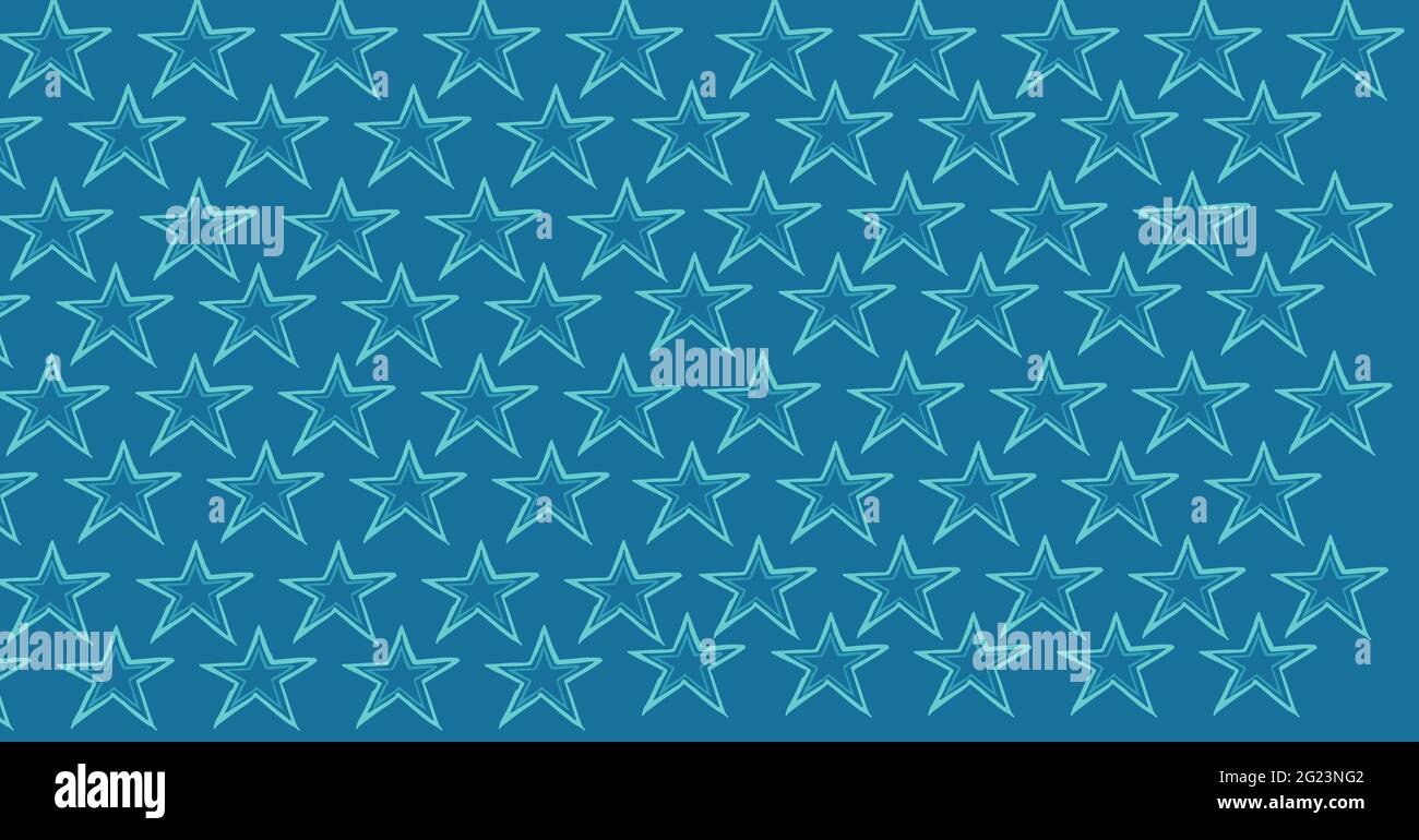 Illustration of multiple rows of blue stars on blue background Stock ...