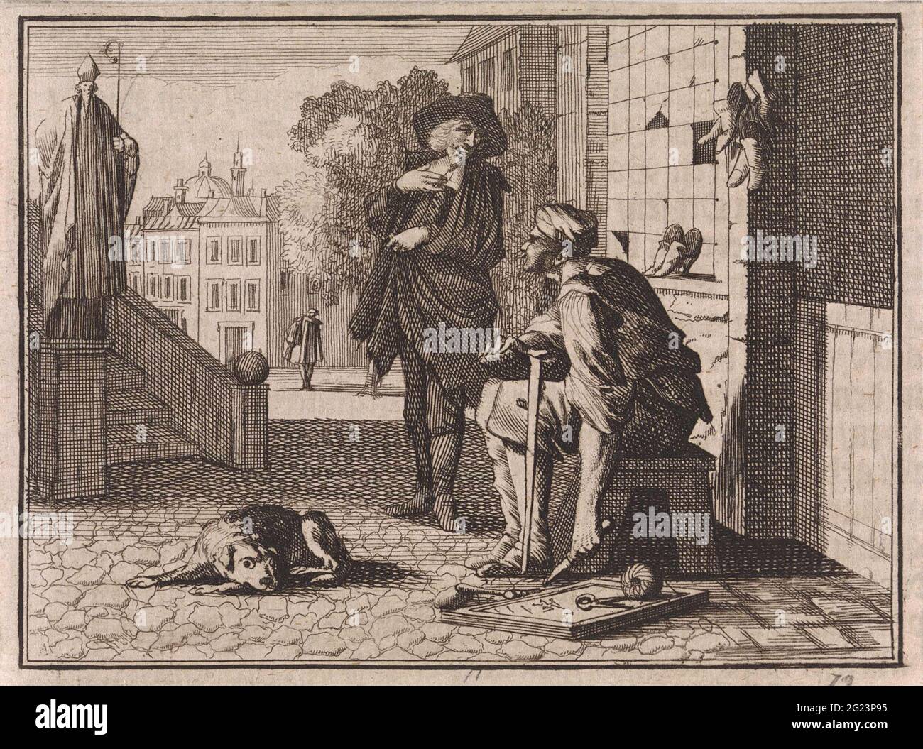 Poor shoemaker in conversation with a rich man; Fort Mit Fortuna Stock ...