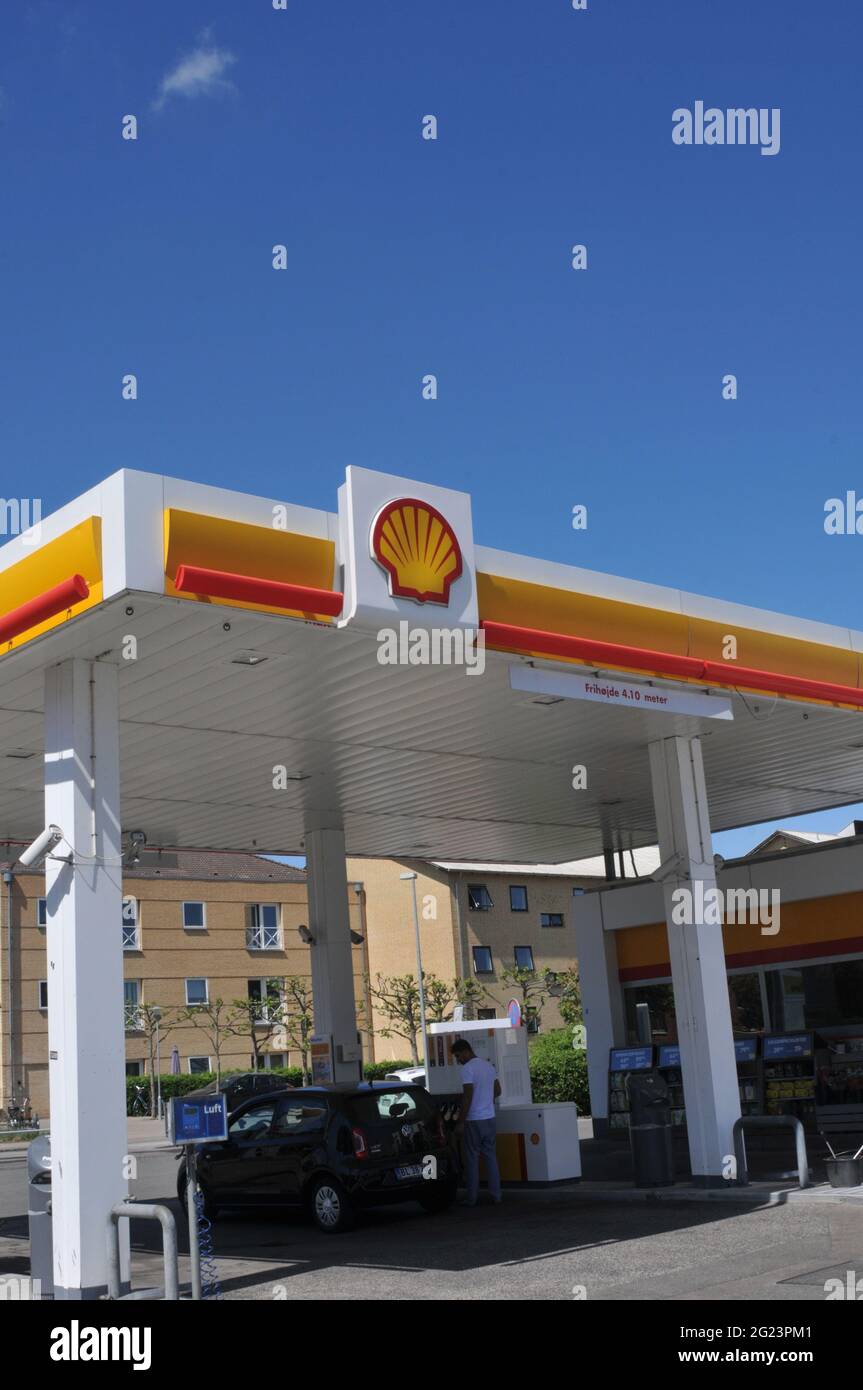Copenhagen, Denmark. 08 June 2021,Dutch royal Shell gsoline station in ...