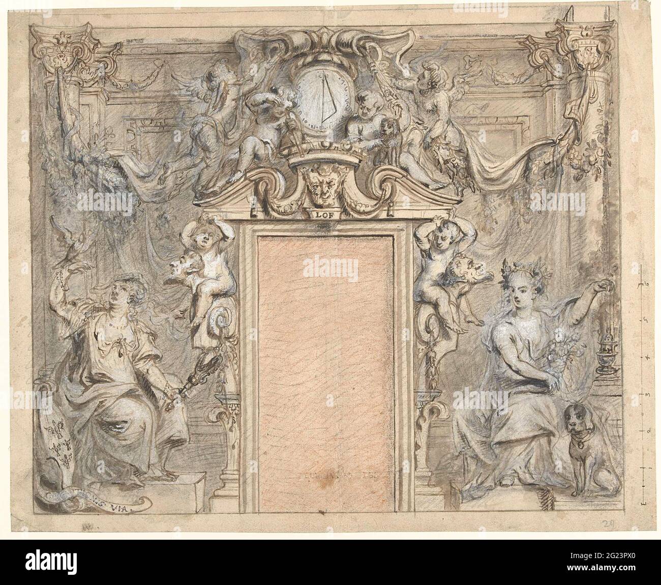 Allegorical figures around a door frame Stock Photo - Alamy