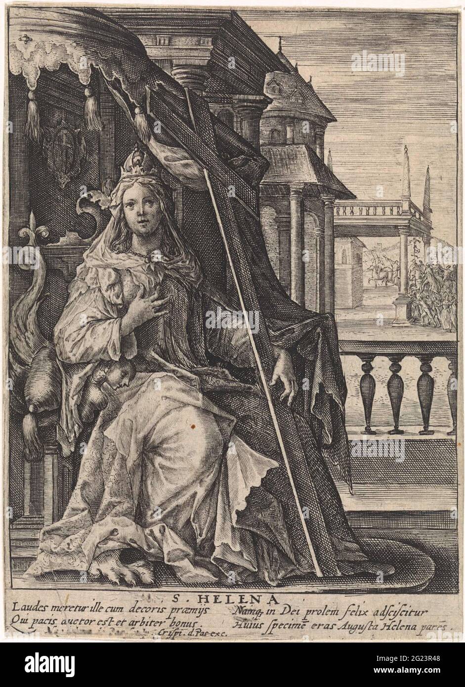 Saint Helena; Famous women. H. Helena with the cross in her hand ...