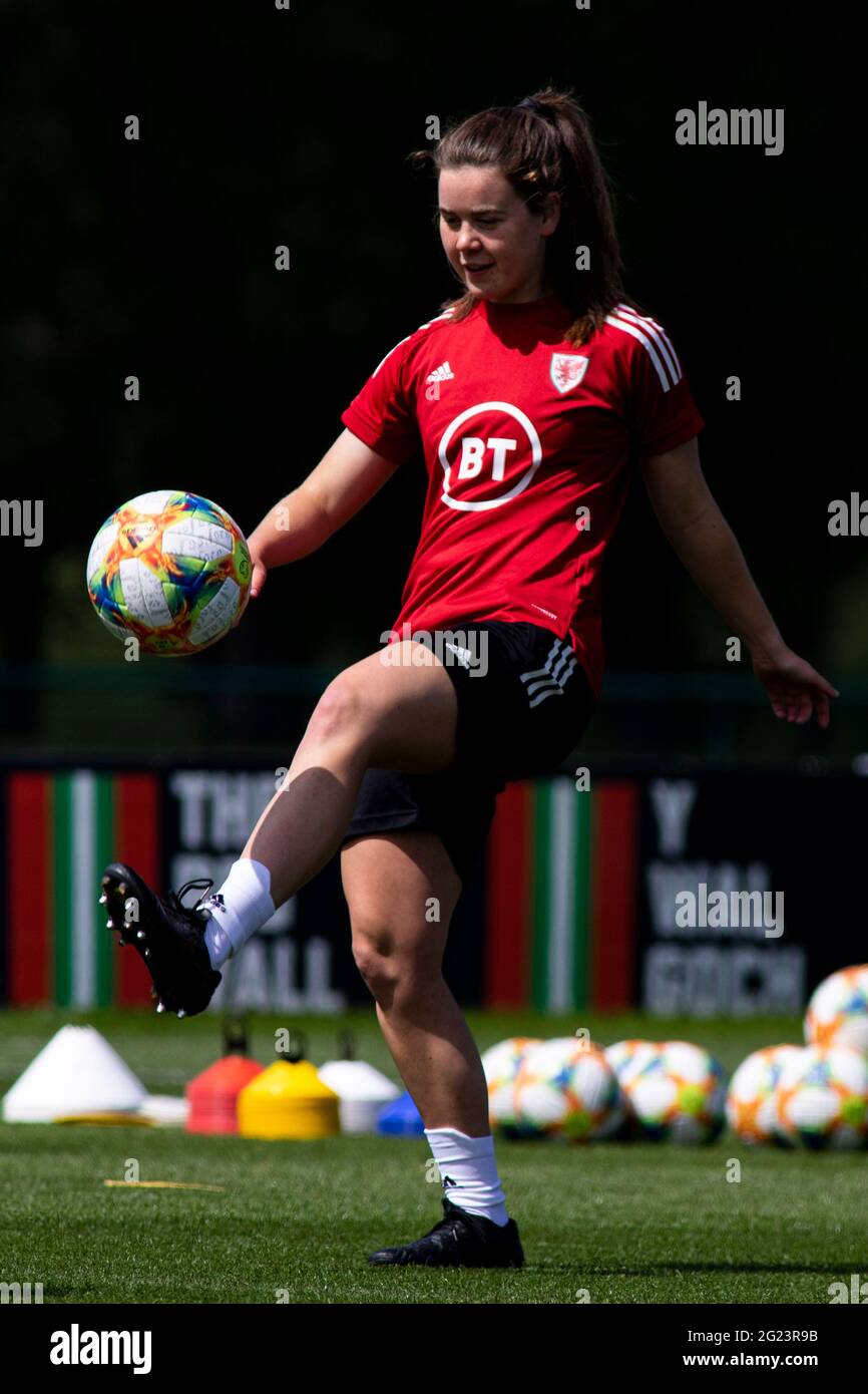 Hensol, Wales. 8th June 2021. Esther Morgan of Wales during training at ...