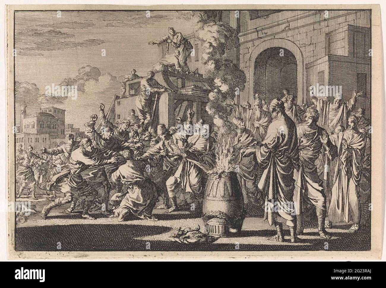 Fight between Jews and Greeks for the synagogue in Caesarea Stock Photo ...