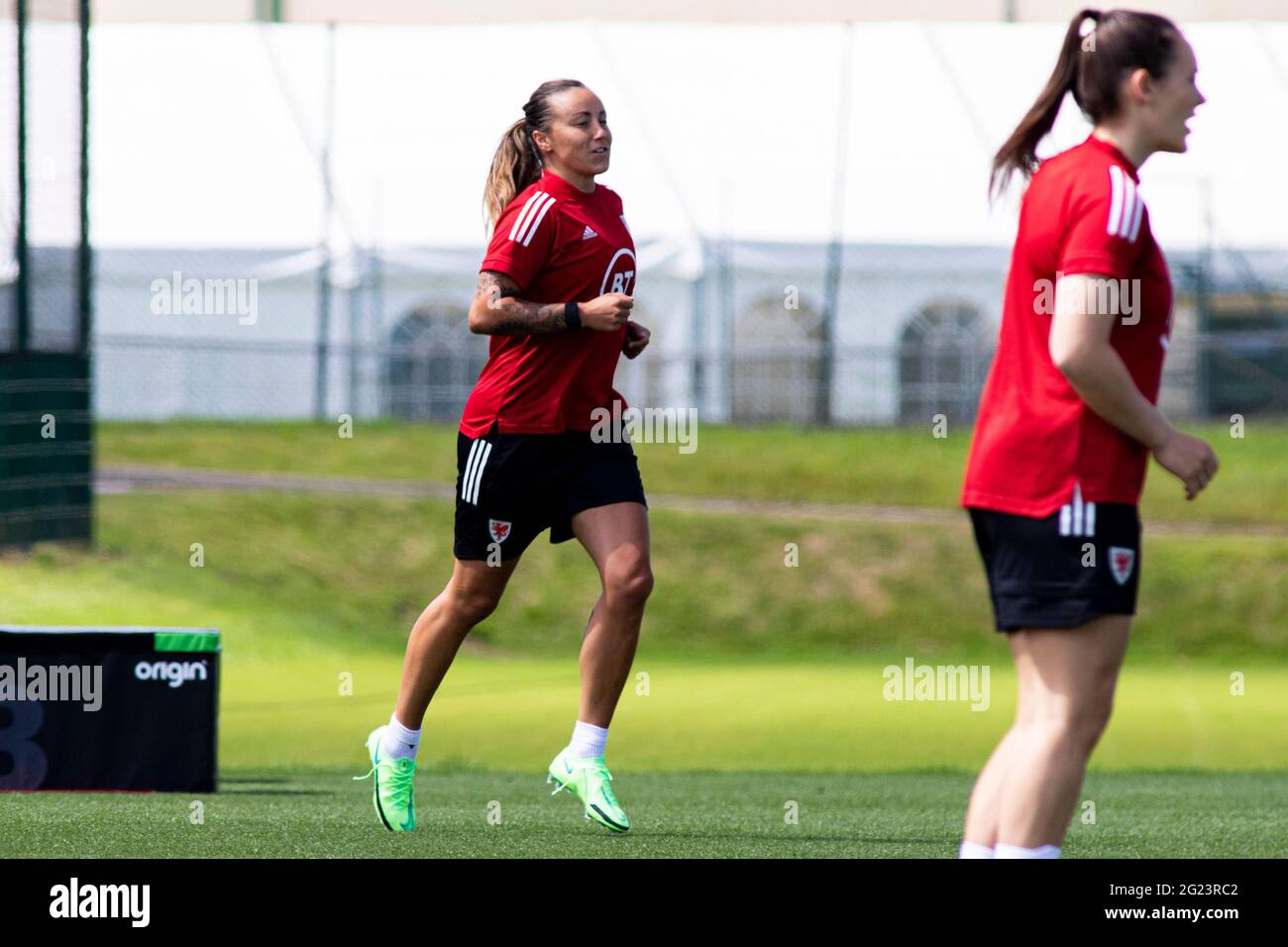 Hensol, Wales. 8th June 2021. Natasha Harding of Wales during training ...