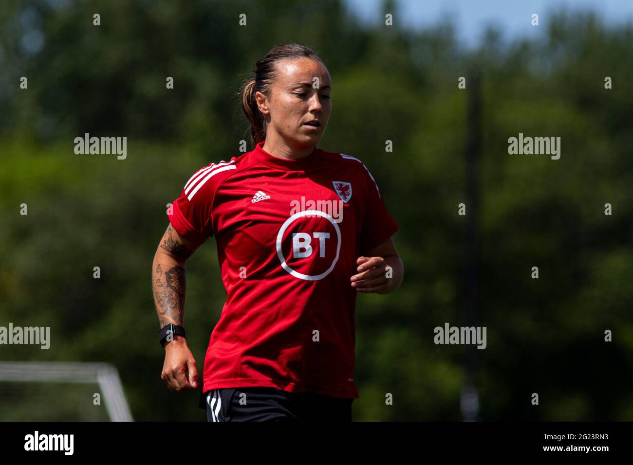 Hensol, Wales. 8th June 2021. Natasha Harding of Wales during training ...