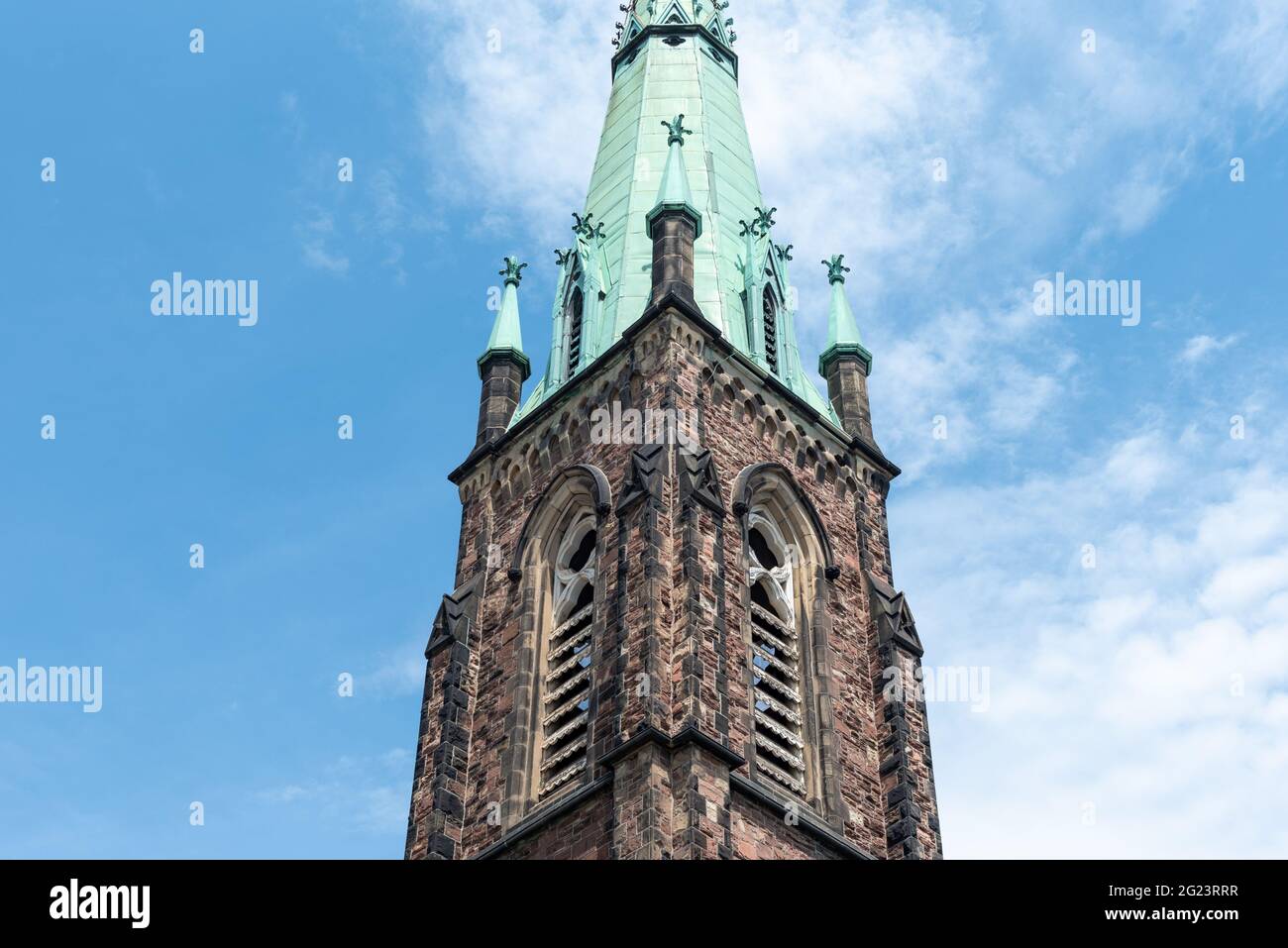 Bell tower in the Jarvis Street Baptist Church in Toronto, Canada. The ...