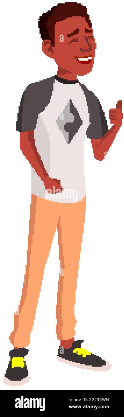 african young guy smiling from funny joke cartoon vector Stock Vector ...