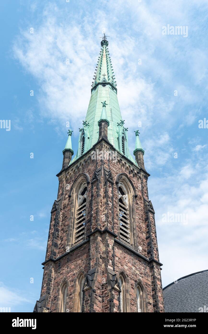 Bell tower in the Jarvis Street Baptist Church in Toronto, Canada. The ...