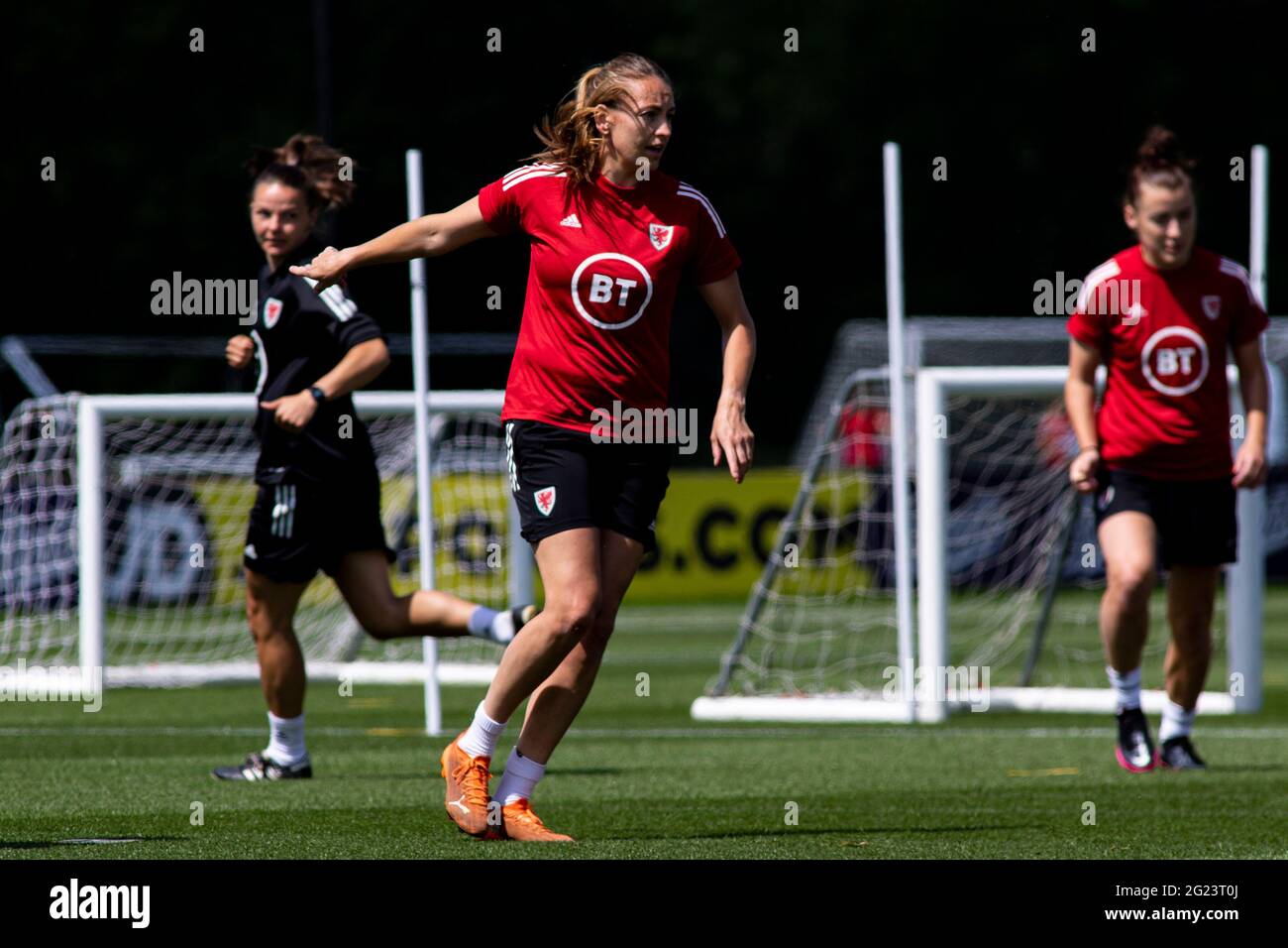 Hensol, Wales. 8th June 2021. Kayleigh Green of Wales during training ...