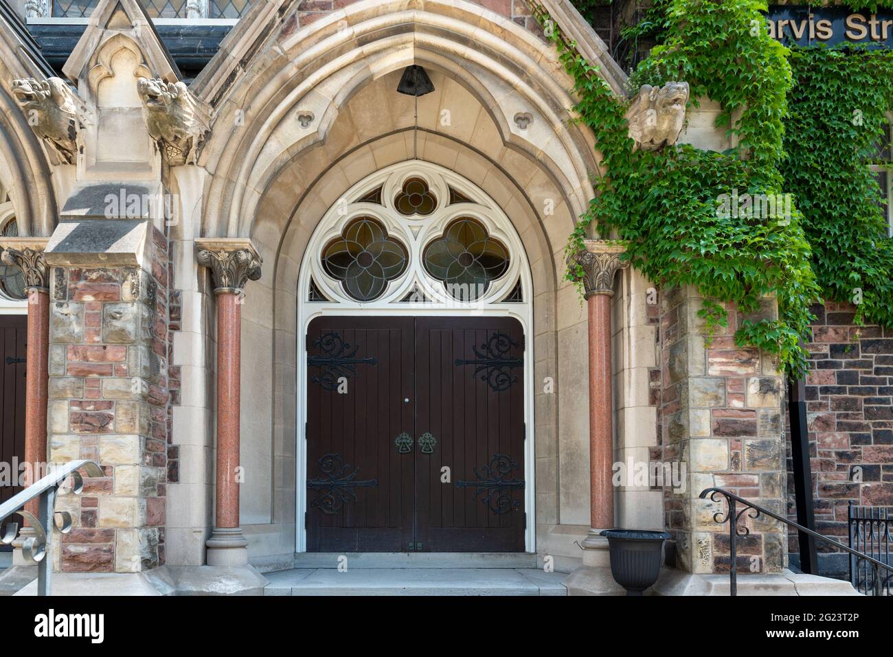 Colonial style entrance door of the Jarvis Street Baptist Church in ...