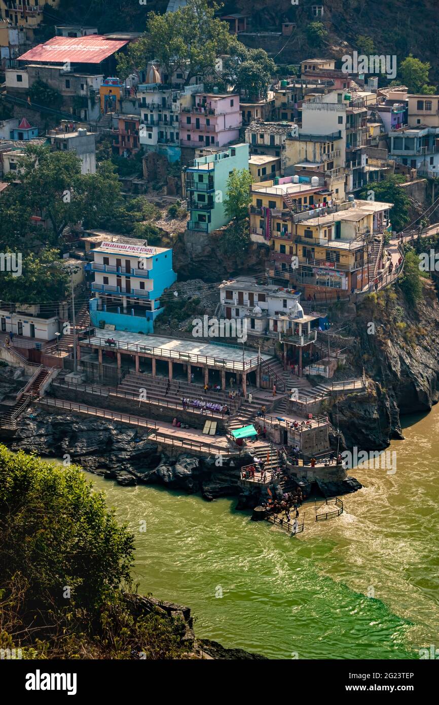June 16 2019 Devparyag, Uttrakhand, India. Devprayag is one of the ...