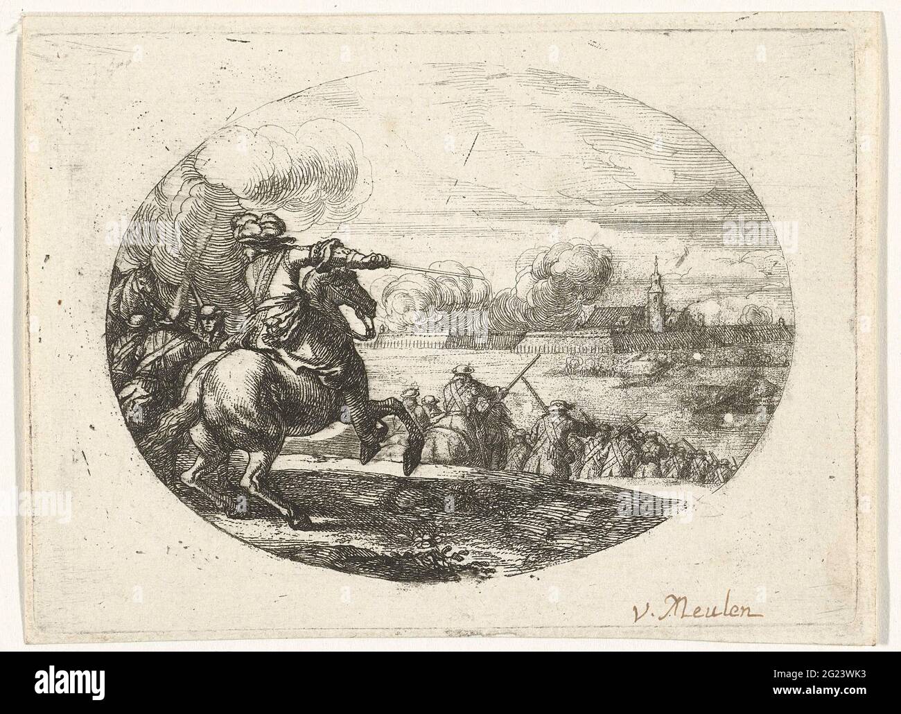 Siege of a city with city walls; Military performances from the life of ...