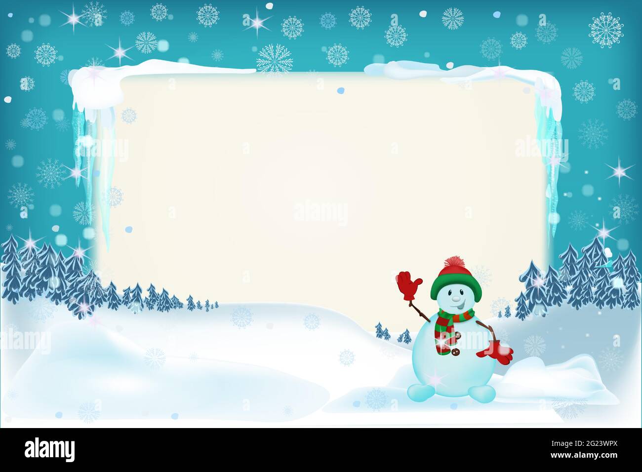 Snowman Banner Clip Art Cartoon Snowman Holding Blank Banner Vector,