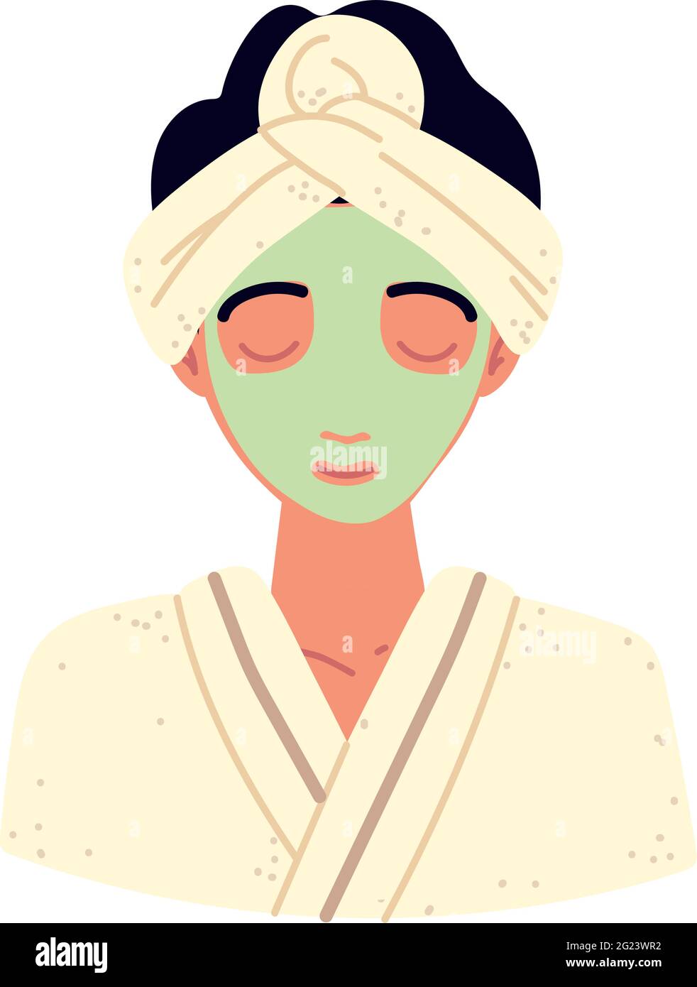 Face green cleanse woman Stock Vector Images - Alamy