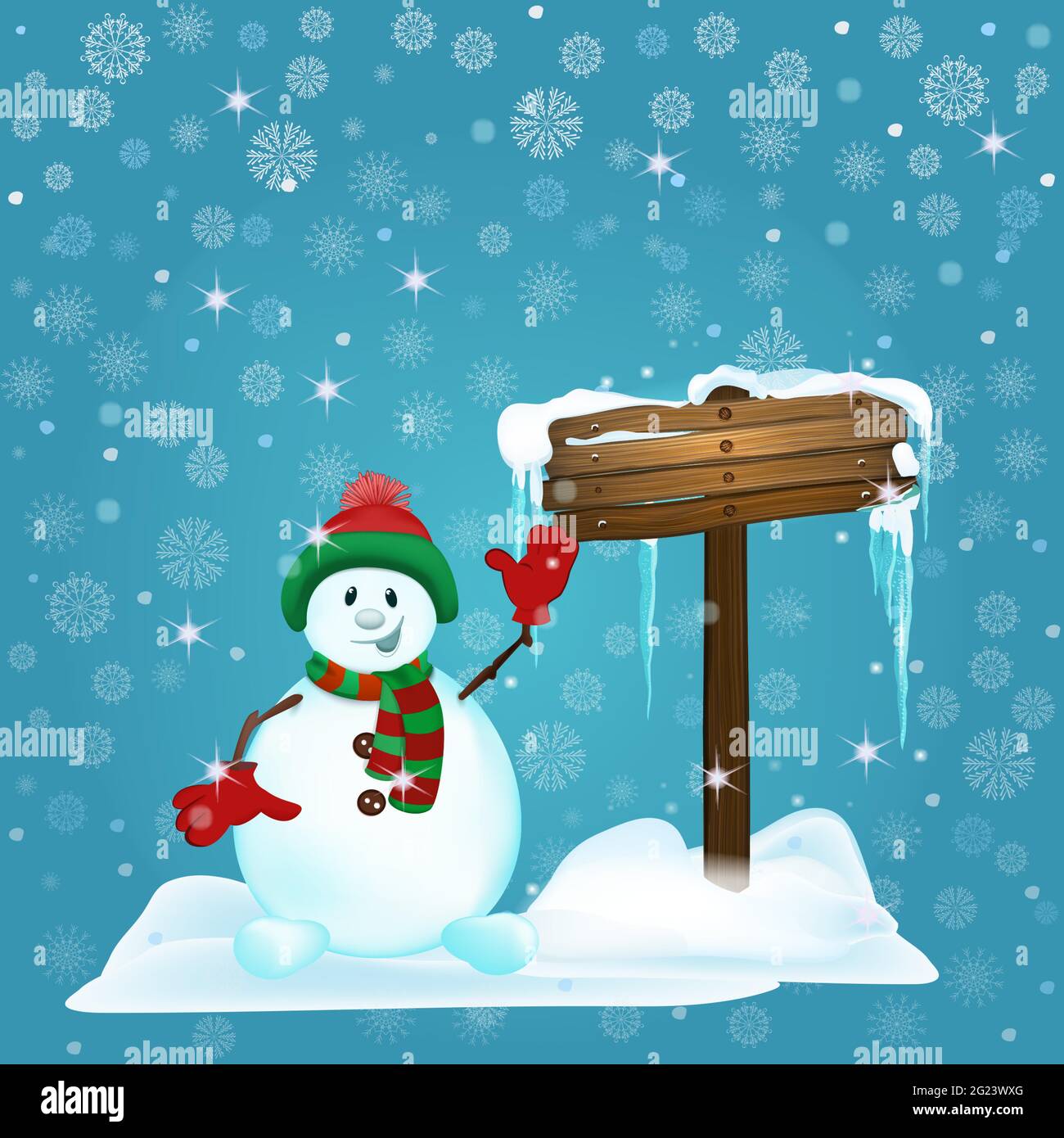 Snowman illustration snowstorm cartoon Stock Vector Images - Alamy