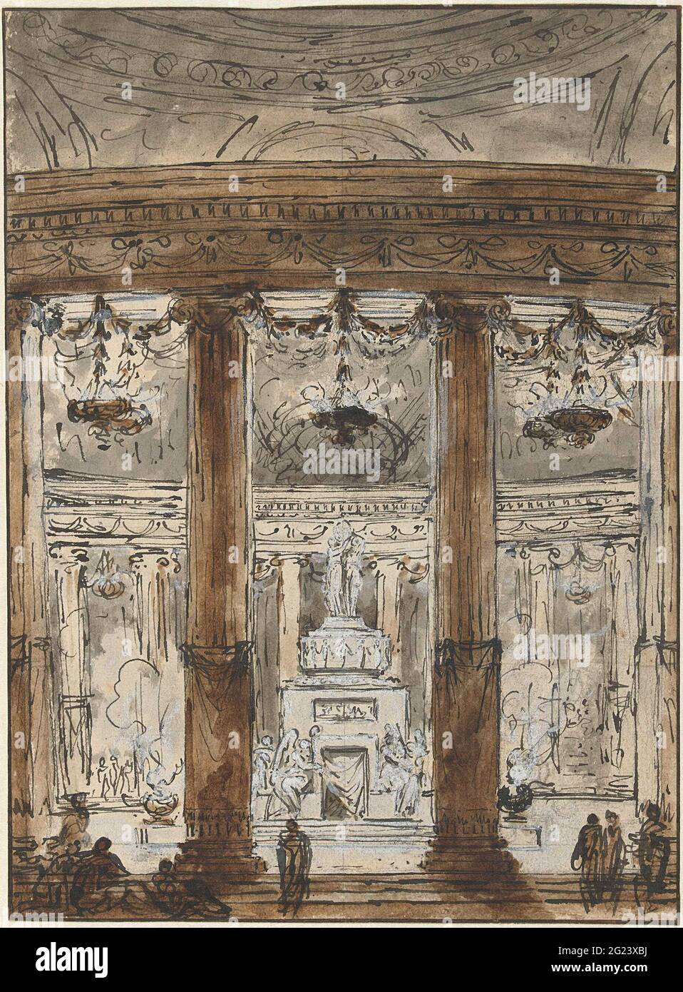 Interior of a Mausoleum. A specialist in architectural drawing and ...
