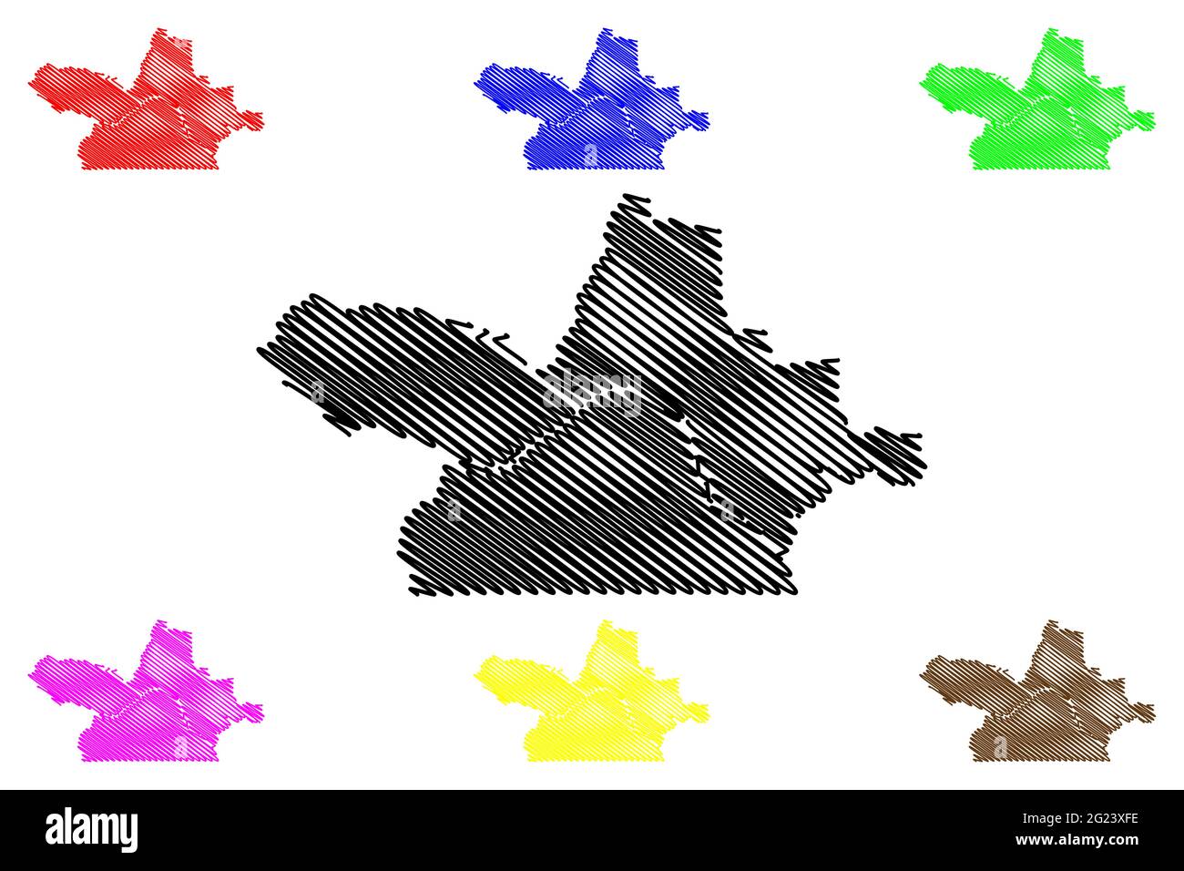 Danville vector outline map Cut Out Stock Images & Pictures - Alamy