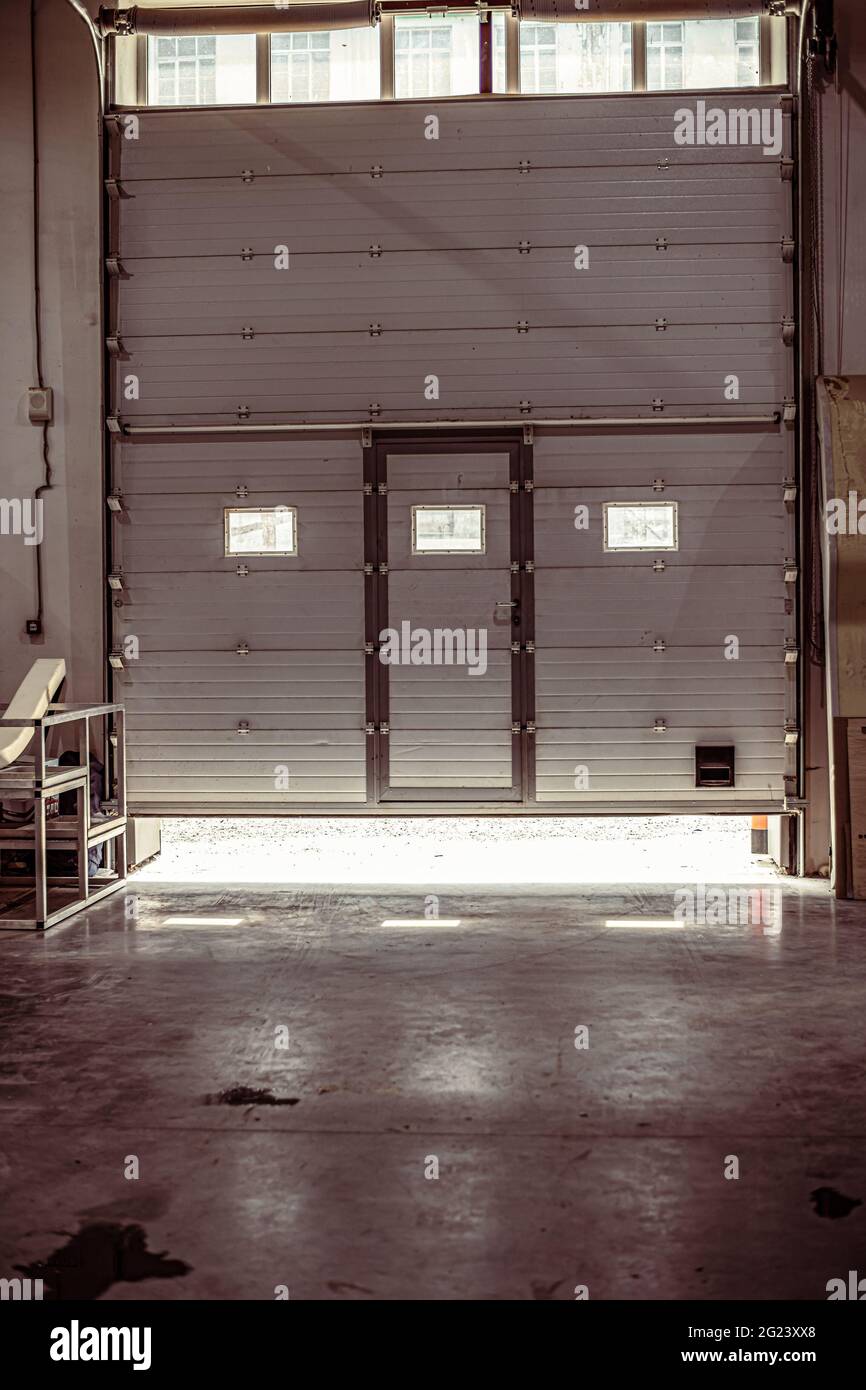 The territory of the factory or plant of industrial conveyor production ...